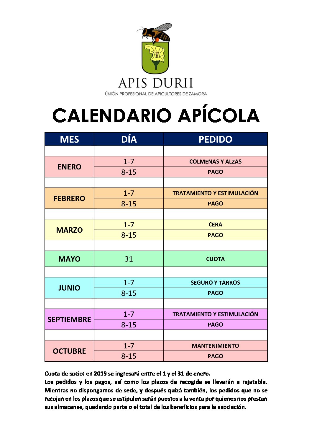 Calendario Apicola Apis Durii – Apis Durii